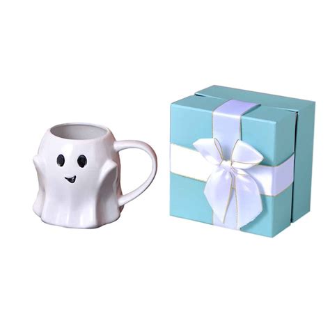 Nsesshome Halloween Ghost Coffee Mug Ceramic Ghost Pattern Ghostface Mug Coffee Cup Halloween