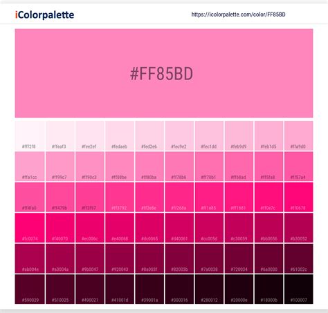 Pantone 926 C Color Hex Color Code Ff85bd Information Hsl Rgb Pantone