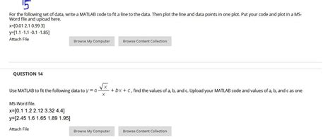 Solved For The Following Set Of Data Write A MATLAB Code Chegg Com