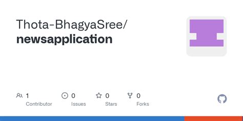 GitHub Thota BhagyaSree Newsapplication