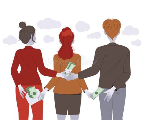 Bribery And Corruption With Man And Woman Giving And Receiving Money