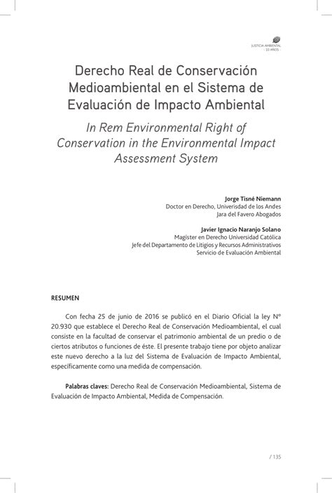 Pdf Derecho Real De Conservación Medioambiental En El Sistema De