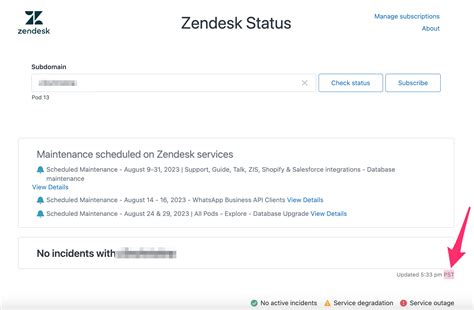 monitoring your account status with the zendesk status page zendesk help