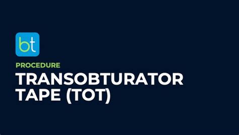 Transobturator Tape Tot Procedure Prep Backtable Obgyn