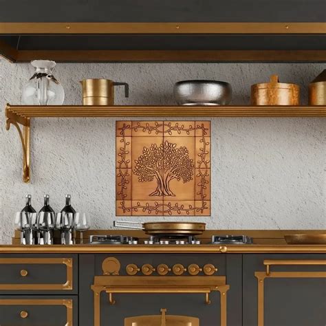 Tree Of Life With A Beautiful Ornament Backsplash Copper And Craft