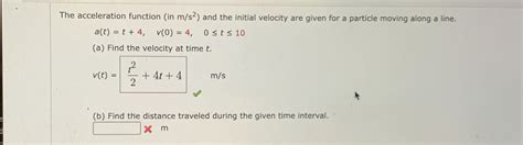solved the acceleration function in ms2 ﻿and the initial
