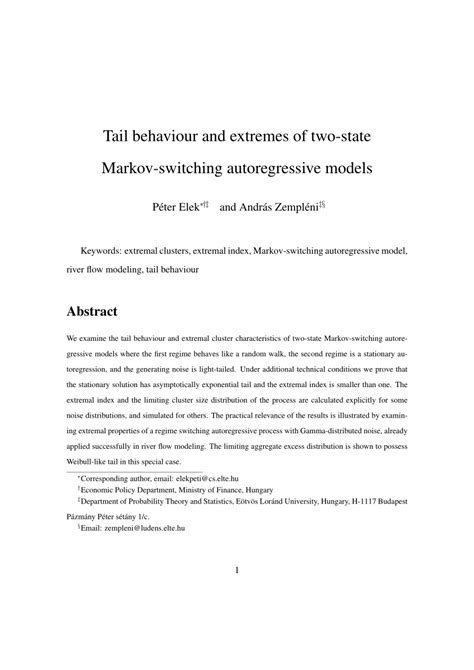 pdf tail behaviour and extremes of two state markov switching