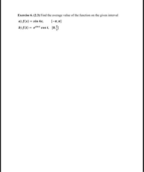 solved exercise 6 2 3 find the average value of the