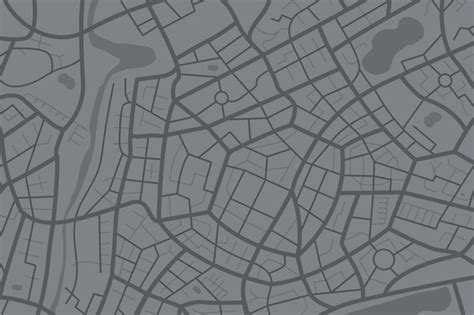 Vista Superior Limpa Aérea Do Mapa Da Cidade Com Rua E Rio 011 Vetor