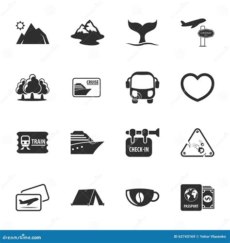 Travel 16 Icons Universal Set For Web And Mobile Stock Vector
