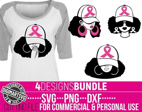 4x Afro Woman Svg Bundle Afro Puffs Svg Awareness Ribbon Etsy