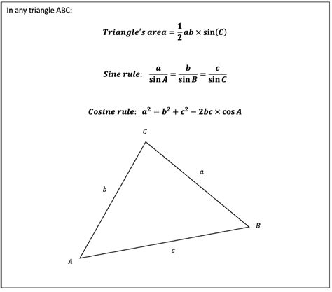 More Trigonometry Rules Sine And Cosine Rule Solving A Triangle