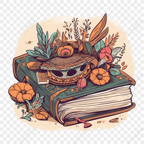 波西米亞風書 向量貼紙剪貼畫書上有一個頭骨卡通剪貼畫eps圖案素材免費下載，可愛卡通圖片，尺寸4267 × 4267px Lovepik
