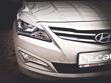 Новый внешний вид. Реснички — Hyundai Solaris, 1,6 л, 2015 года ...