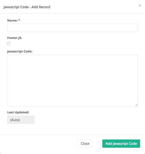 Add Javascript Code Associations Management Online