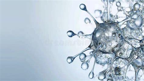 Microscopic Virus Particle 3d Rendering Detailed Surface Structures Cool Blue Tones Stock