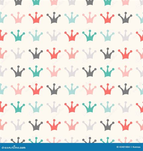 Simple Seamless Vector Pattern With Crown Vintage Stock Vector