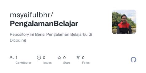 Github Msyaifulbhr Pengalamanbelajar Repository Ini Berisi