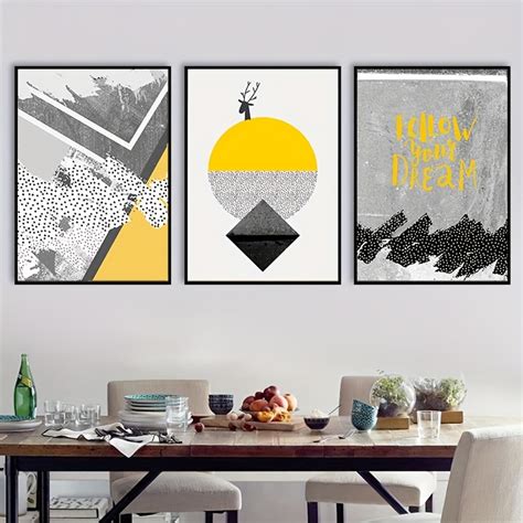 3pcs Modern Art Canvas Print Posters Minimalism Geometric Figures