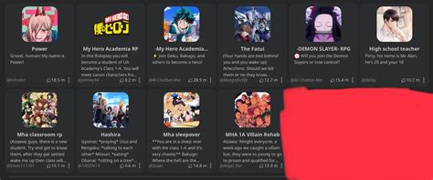 First 12 Bots In Your Recommended Section Rcharacterai