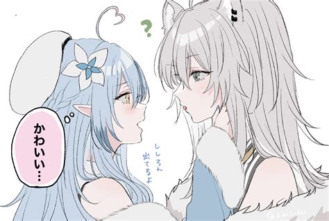 Yukihana Lamy Shishiro Botan Shishiro Botan And Yukihana Lamy