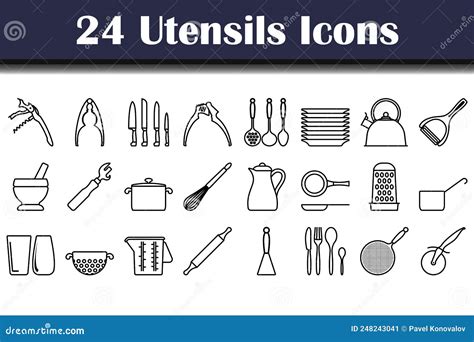 Utensils Icon Set Stock Vector Illustration Of Group 248243041