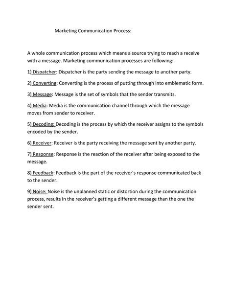 Marketing Communication Process Pdf