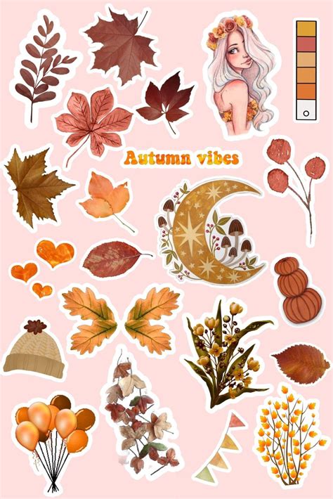 Sticker Aesthetic Autumn Printable By Yanna Dibujos Animados A Lapiz