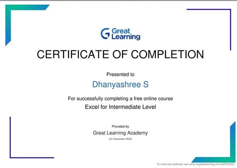 Dhanyashree Srinivasan On Linkedin Greatlearningacademy Greatlearning Glacertificate