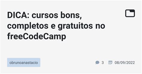 DICA Cursos Bons Completos E Gratuitos No FreeCodeCamp