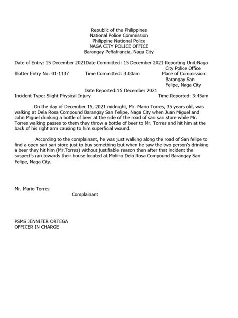 Blotter Pdf Affidavit Criminal Law