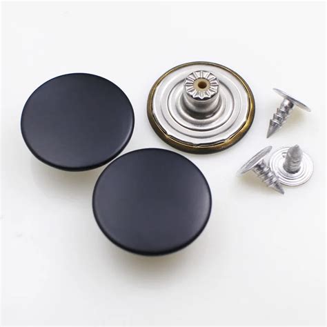 Mm Mm Black Color Plain Copper Brass Jeans Button Shank Button For Garment Pants Sewing