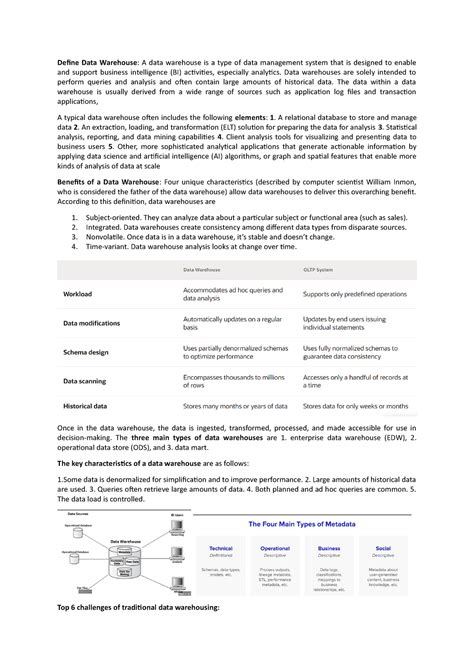 Data Warehouse And Data Mining Define Data Warehouse A Data