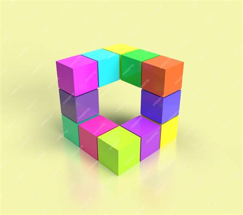Premium Photo Rendered 3d Coloured Cubes