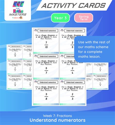 Year 3 Understanding Numerators Activity Cards Year 3 Fractions Activities