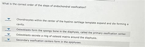 Solved What Is The Correct Order Of The Steps Of Chegg