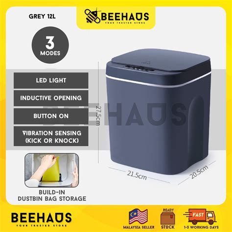 BEEHAUS Smart Sensor Dustbin Automatic Touchless Trash Bin Rubbish Bin Intelligent Trash Can