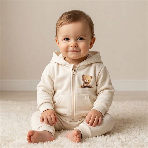 Rainy Детски суитшърт Мече с панделка 62 92 см екрю