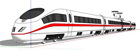 白色高速列车汽车su模型交通工具土木在线