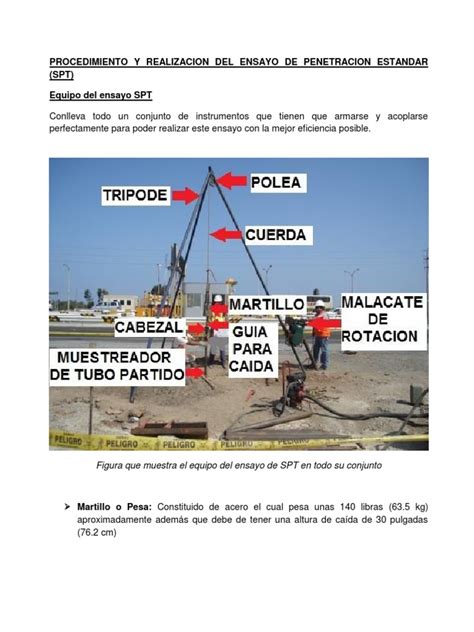 Procedimiento Del Ensayo Spt En Suelos Pdf Science Ingeniería