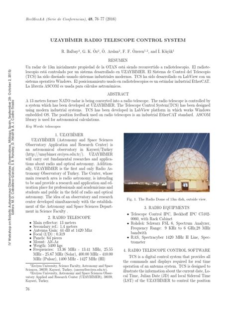 Uzaybimer Radio Telescope Control System Pdf