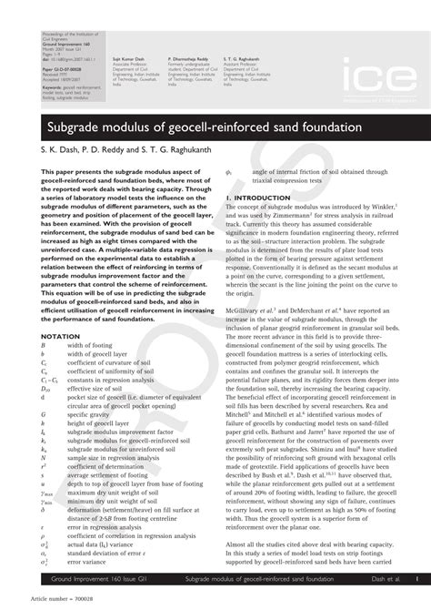 Pdf Subgrade Modulus Of Geocell Reinforced Sand Foundations