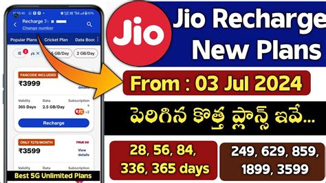 Jio 5G Recharge New Plans 2024 After Price Hike Best Jio 5G Unlimited