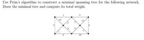solved use prim algorithm to construct minimal spanning tree for the