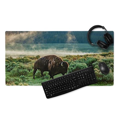 Fauna Yellowstone Bison Gaming Mouse Pad Etsy