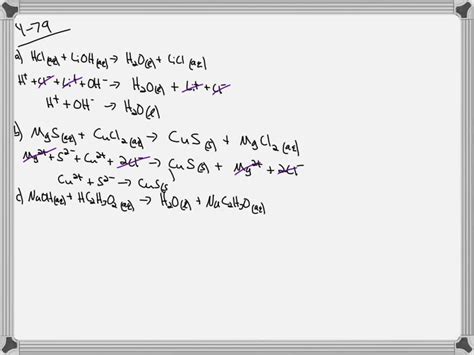 solved write balanced complete ionic and net ionic equations for each