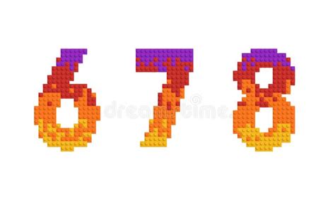 Set Of Letters And Numbers Made Of Multicolored Bricks 3d Render Of An