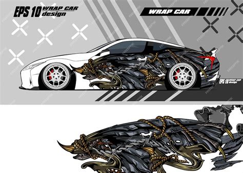 Premium Vector Car Decal Wrap Illustration Premium Vector Bat Wings