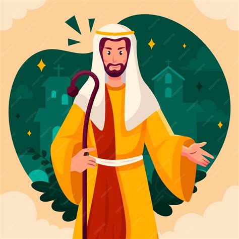 손으로 그린 성 요셉 그림 무료 벡터