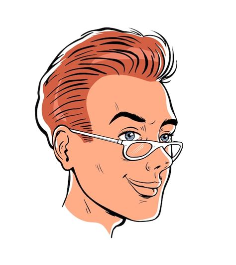 Premium Vector Portrait Of A Young Man Wearing Glasses